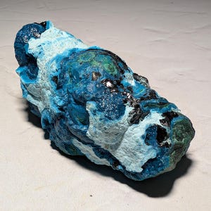 Heterogenite on Chrysocolla and Malachite From Congo; Raw Black ...