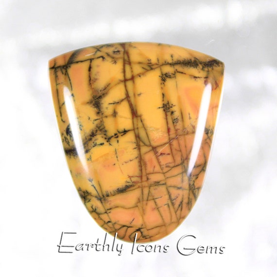 SALE PRICE Yellow Feather Jasper Designer Cut Cabochon - Etsy