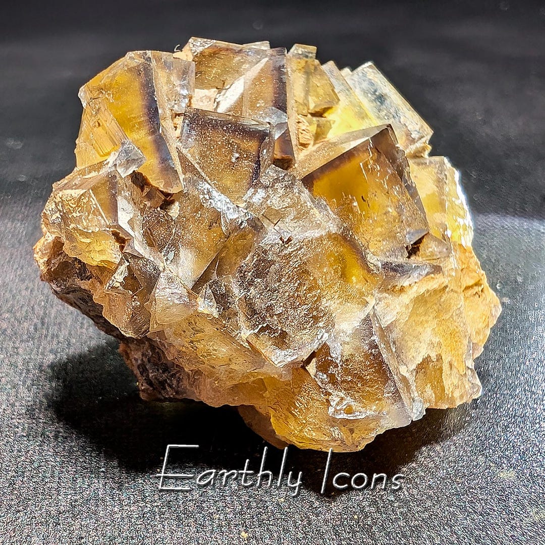 Yellow Fluorite With Blue Zoning From Valzergues, France; French ...