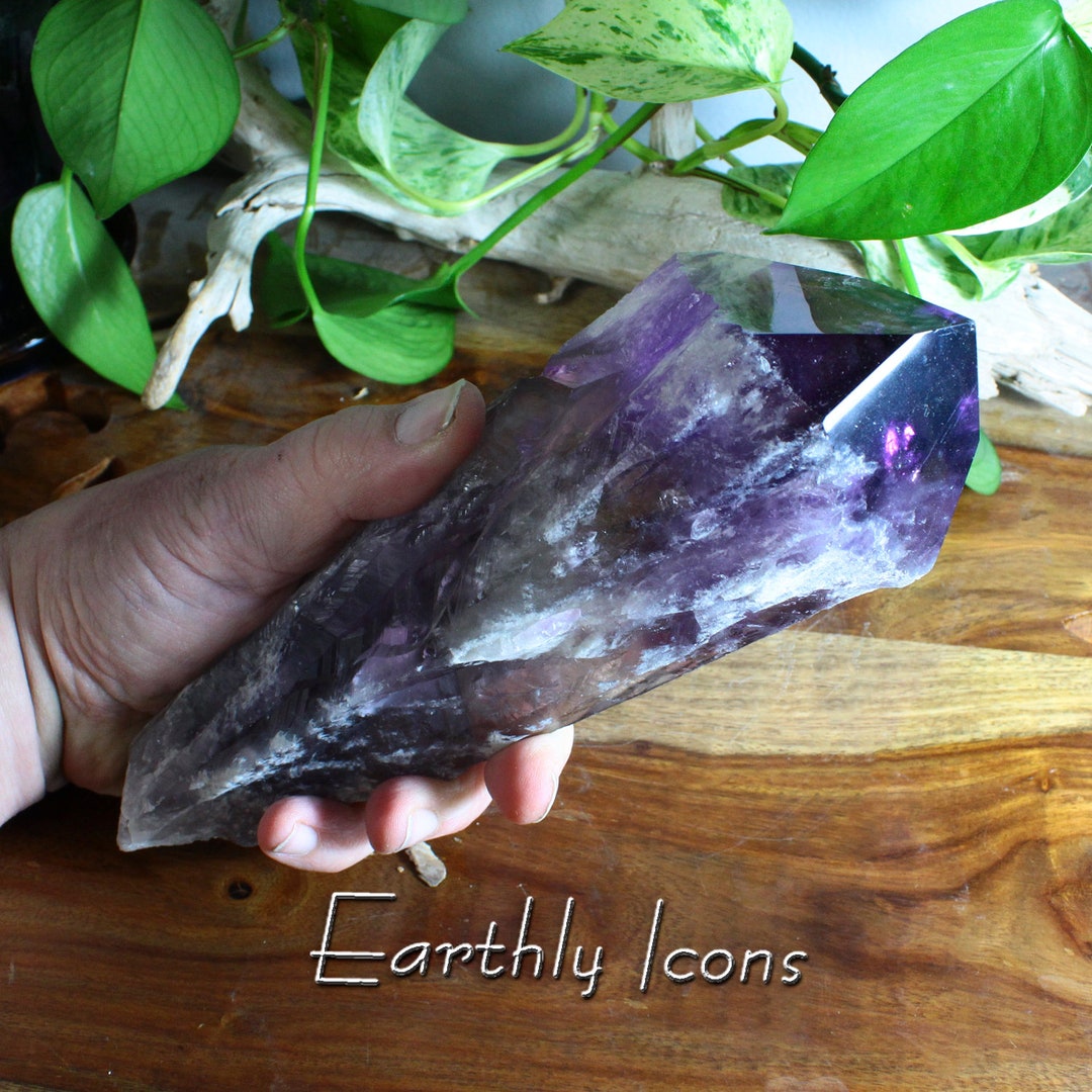 Large 9 Amethyst Root Point Crystal From Brazil Raw Amethyst Crystal ...