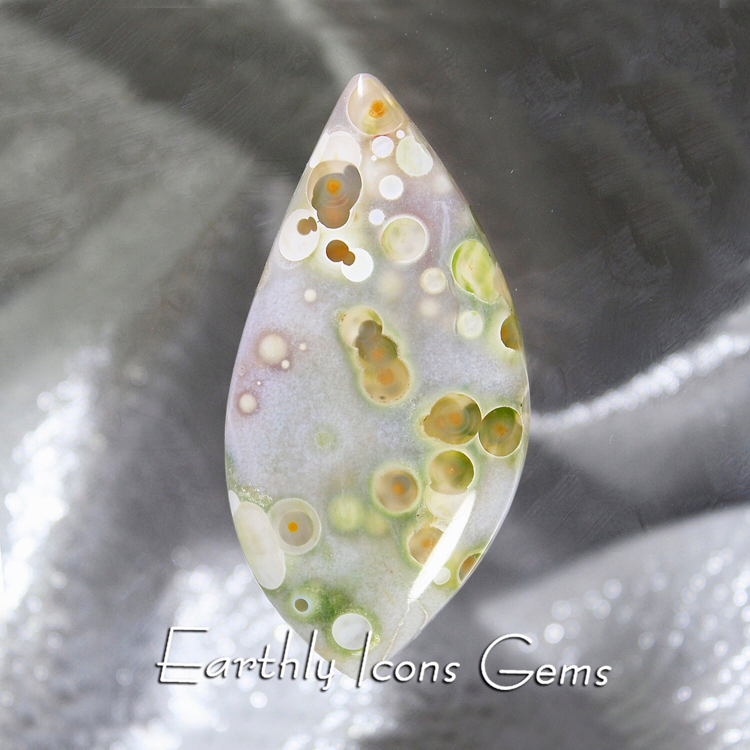 Large Unique Ocean Jasper Designer Cut Cabochon