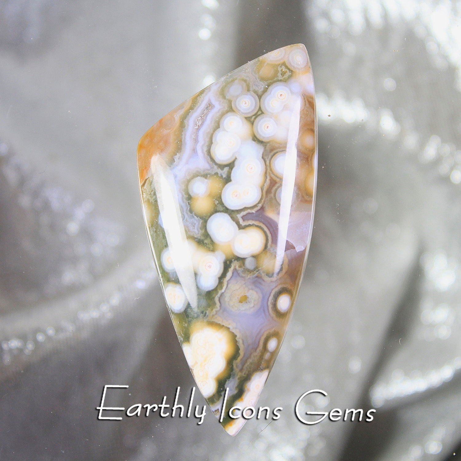Large Unique Ocean Jasper Designer Cut Cabochon