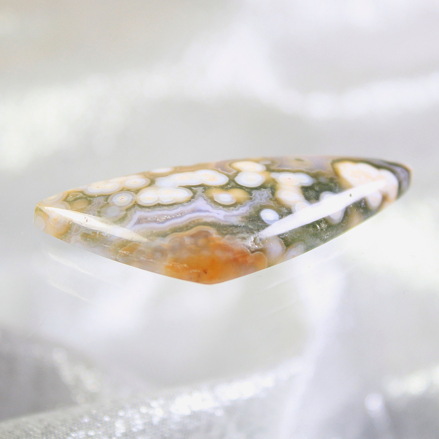 Large Unique Ocean Jasper Designer Cut Cabochon