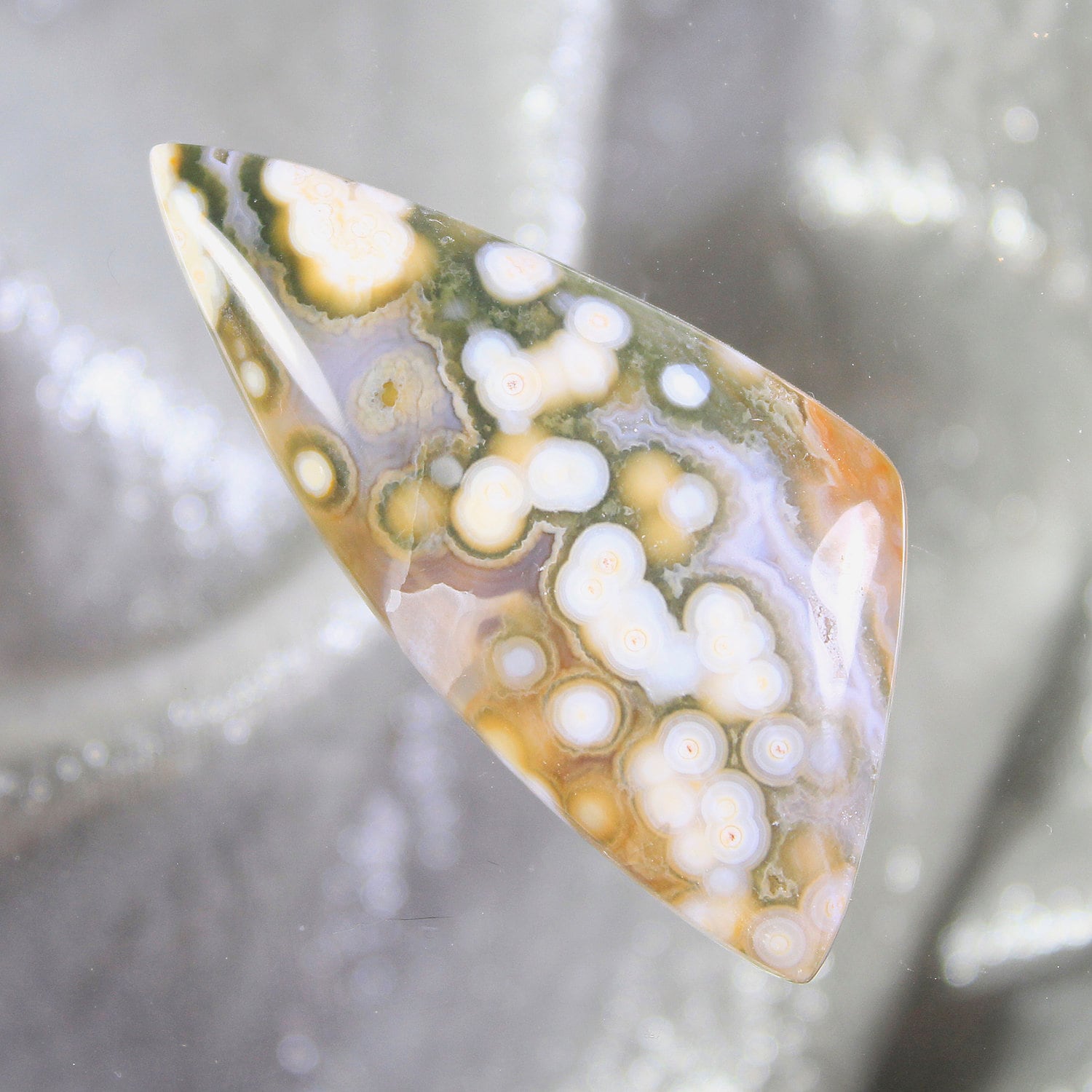 Large Unique Ocean Jasper Designer Cut Cabochon