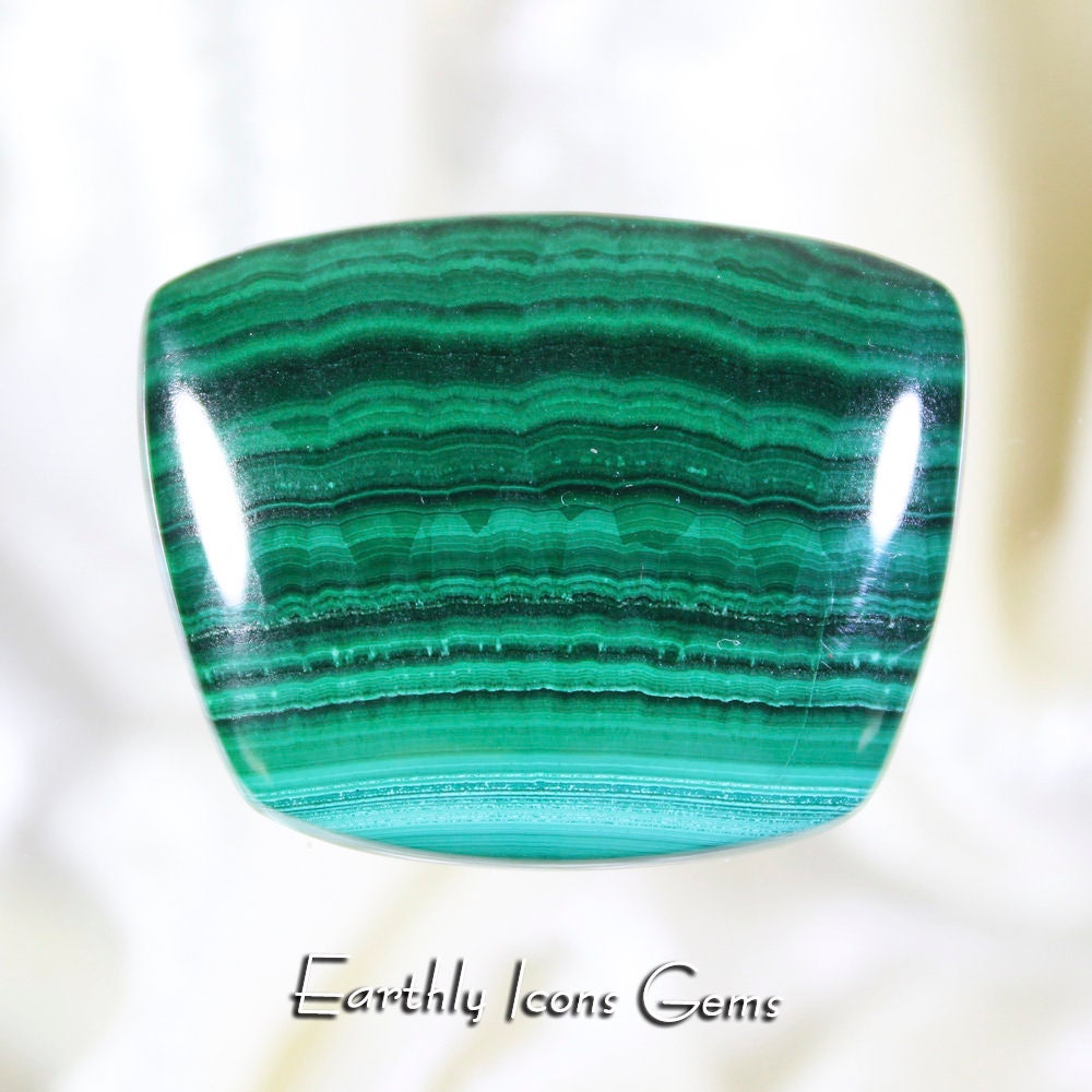 Large Malachite Designer Cut Cabochon, Designer Cabochons