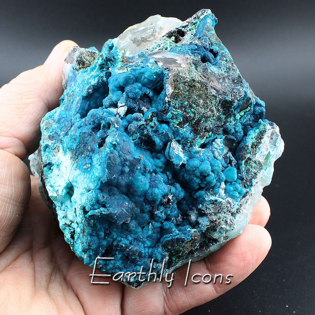 Large Botryoidal Chrysocolla on Quartz From Tentadora Mine, Peru Raw ...