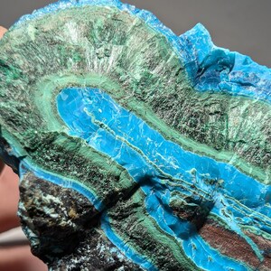 Heterogenite on Chrysocolla and Malachite From Congo; Raw Black ...