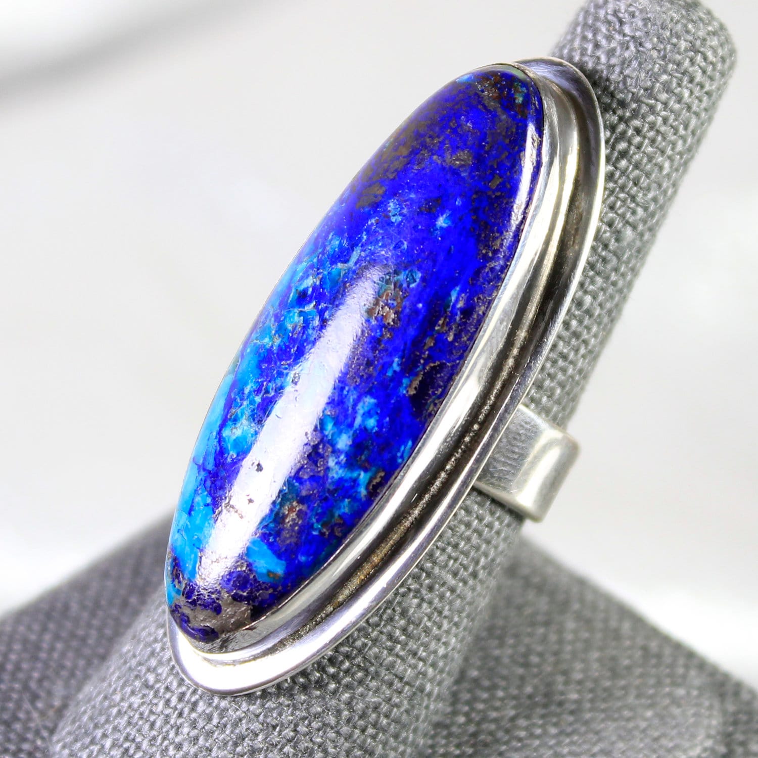 Bluebird Mine Azurite Statement Ring in Sterling Silver
