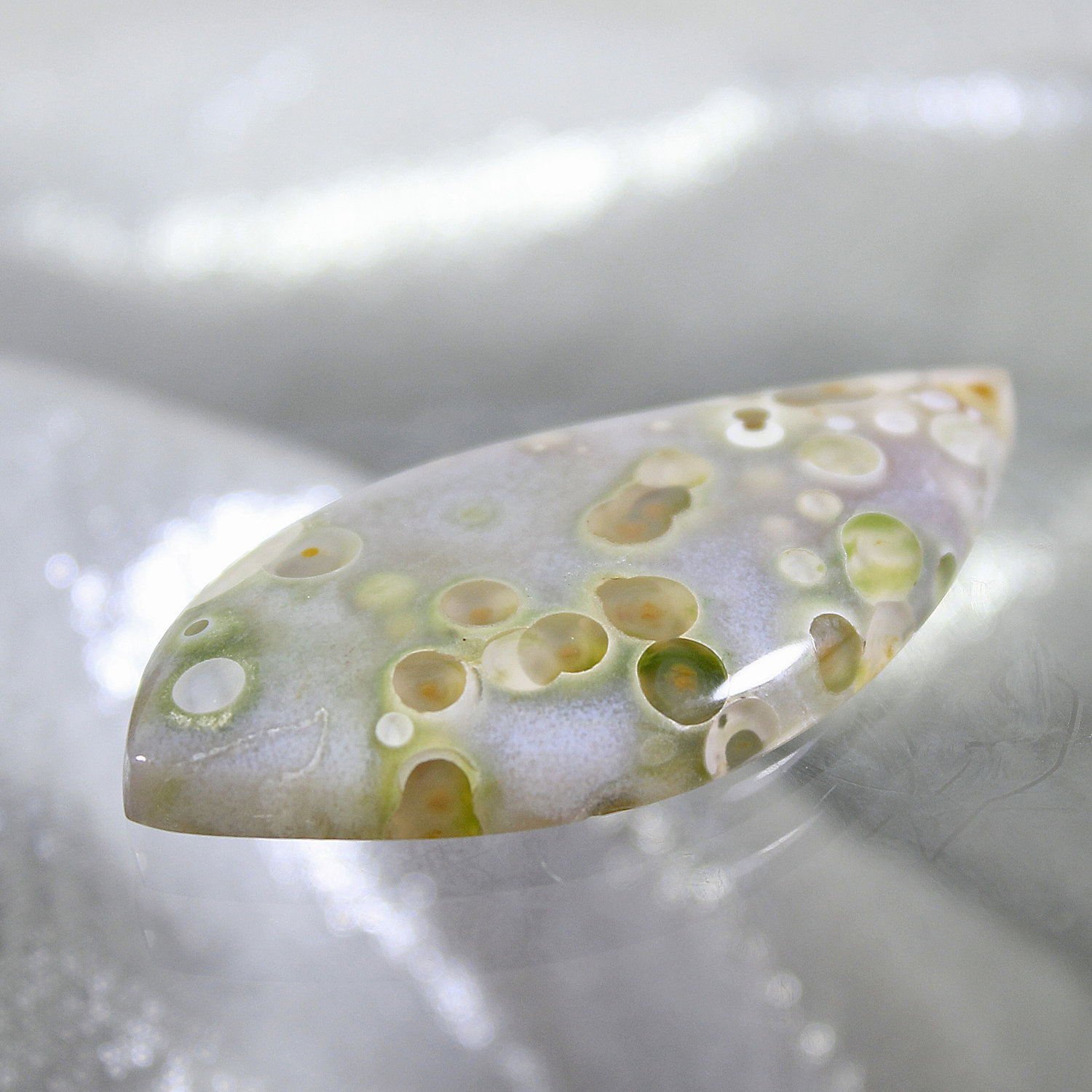 Large Unique Ocean Jasper Designer Cut Cabochon