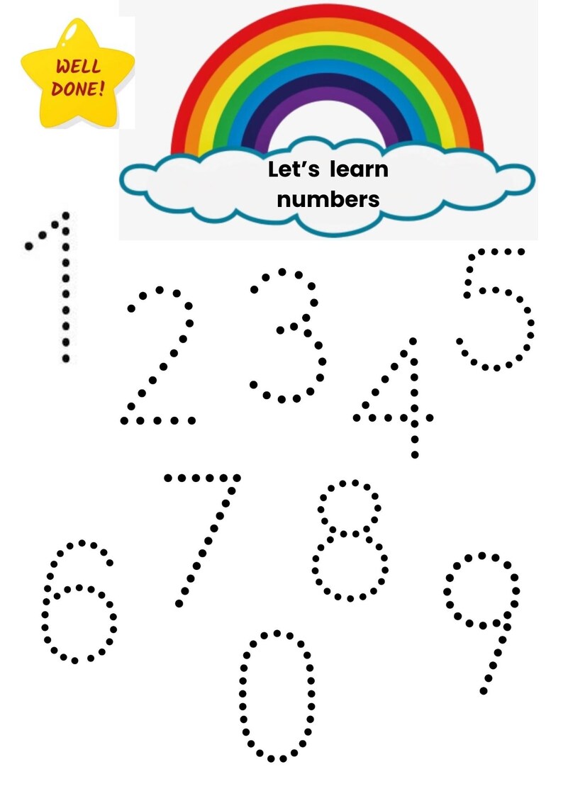 Numbers Tracing Worksheets 0-9, Preschool & Kindergarten Printable PDF ...