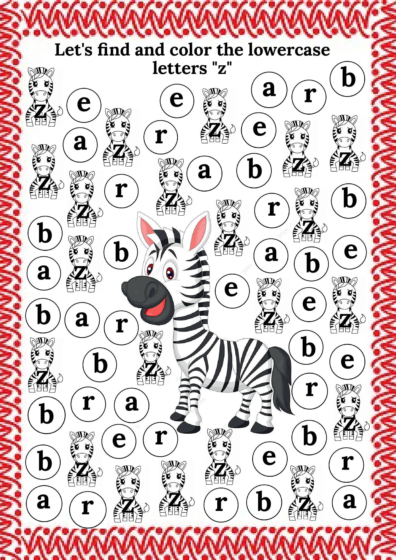 Alphabet Letter Hunt Worksheets A-Z, Lowercase Letter Recognition ...