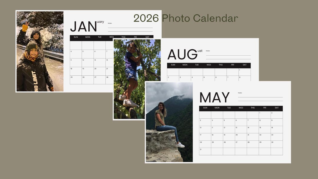 2026 Personalized Photo Calendar, Custom Picture Calendar, Minimalist ...