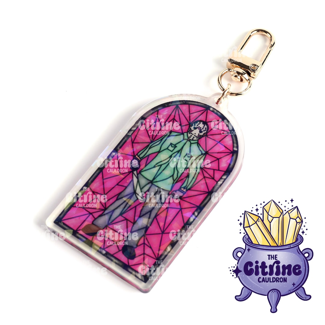 Horror Stained Glass Jason Holographic Acrylic Keychain Valloween ...