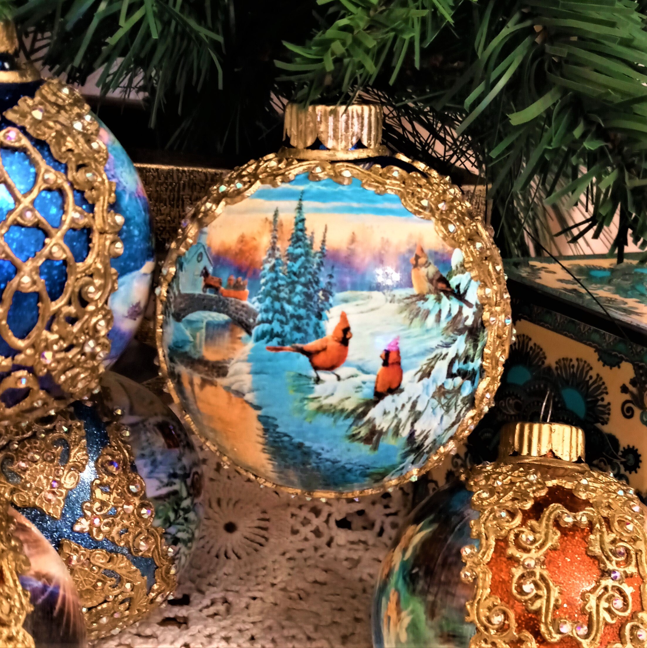Victorian Style Ornament Collectible Handmade Glass Christmas Tree ...