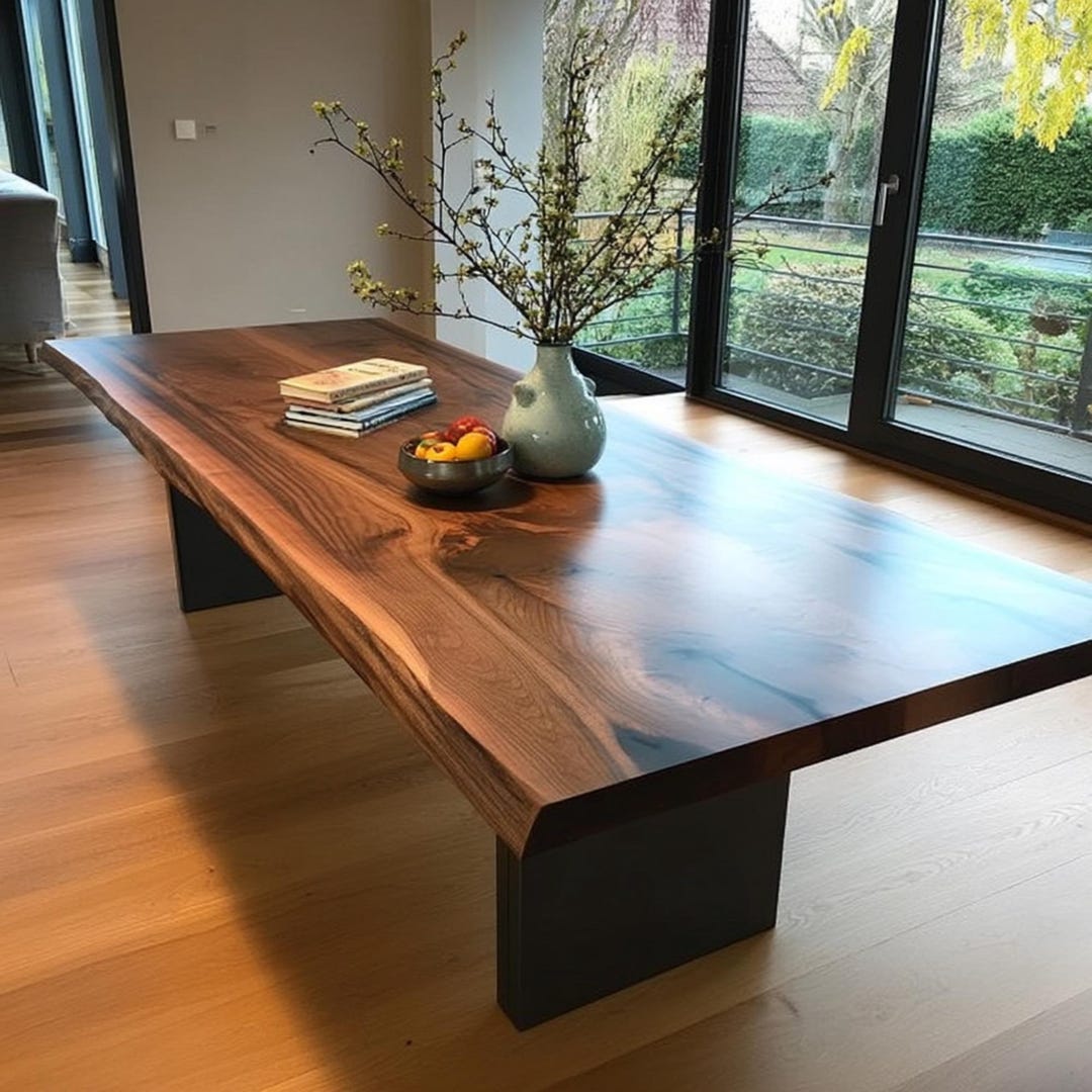 Custom Walnut Table, Live Edge Table, Walnut Dining Table, Handmade ...