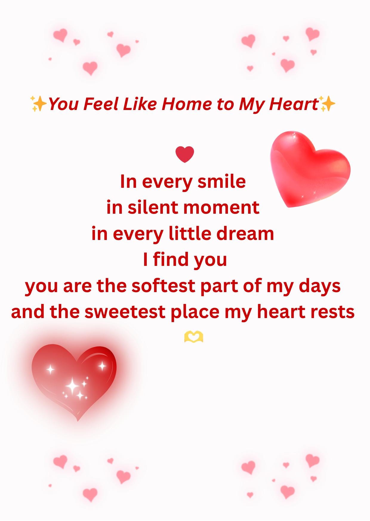 Romantic Love Card: Heart Poem Gift (digital Download) - Etsy