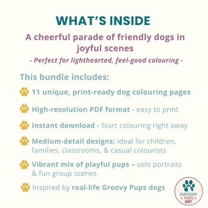 Dog Colouring Pages: Pup Parade PDF Bundle for Kids & Adults (11 Pages ...