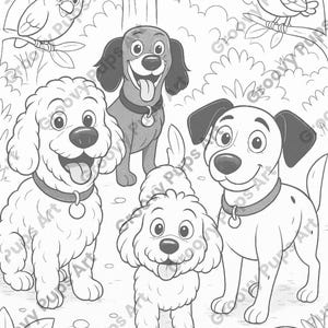 Dog Colouring Pages: Pup Parade PDF Bundle for Kids & Adults (11 Pages ...