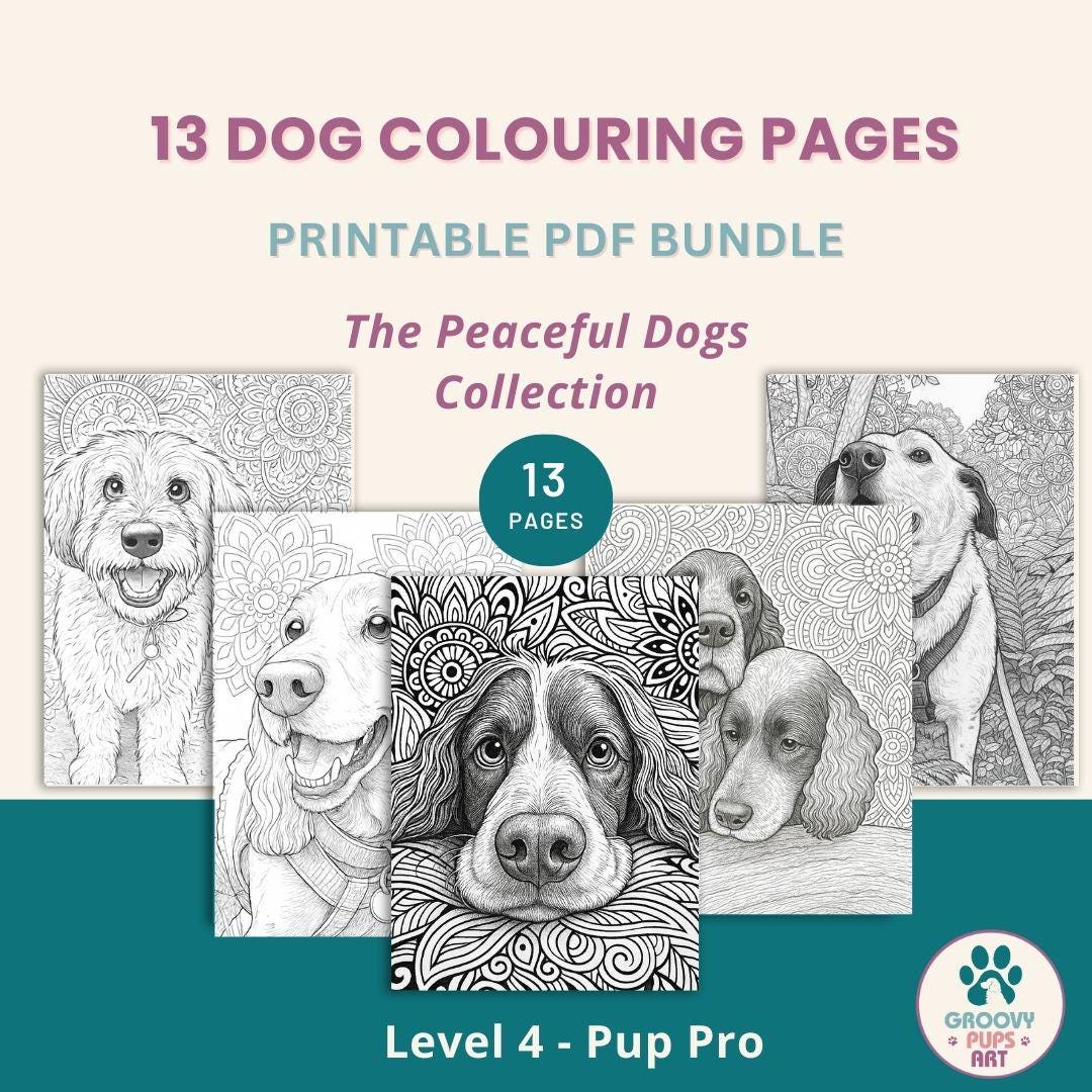 Dog Coloring Pages: Peaceful Mandalas, Expert Level (printable PDF ...