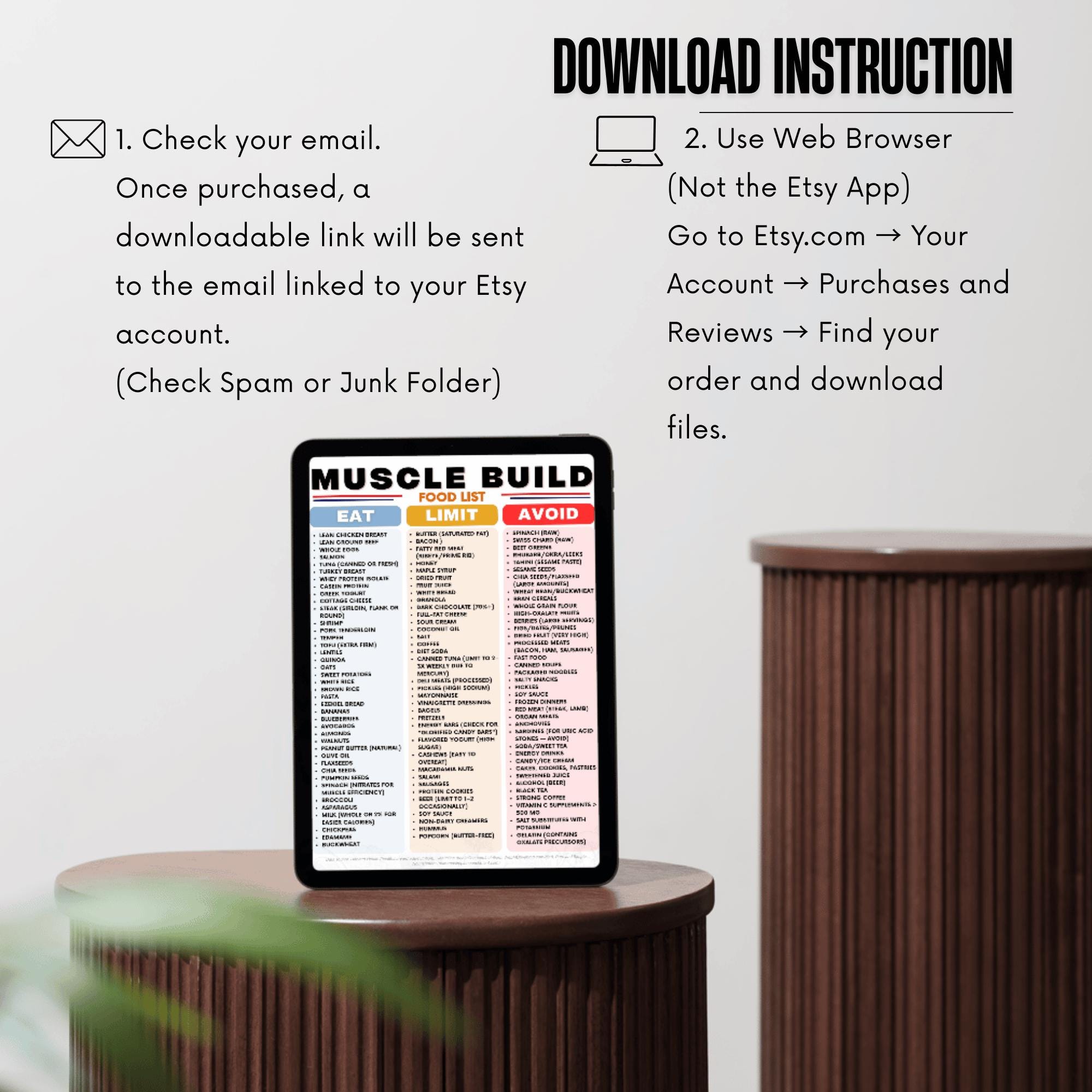 Muscle Build Food List Printable, Fitness Food Chart, Fitness Meal Prep ...