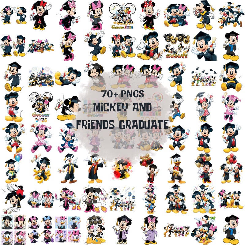Grad Mickey Mouse Clipart - Etsy