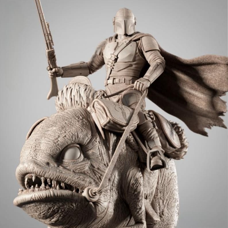 Sw-mandalorian & Blurrg Sculpture 3D Print File STL - Etsy
