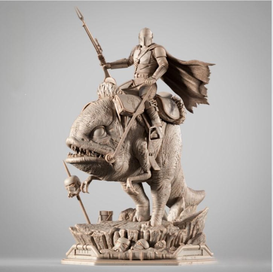 Sw-mandalorian & Blurrg Sculpture 3D Print File STL - Etsy