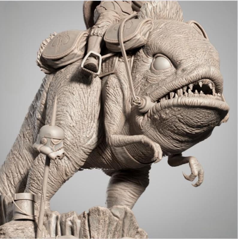 Sw-mandalorian & Blurrg Sculpture 3D Print File STL - Etsy