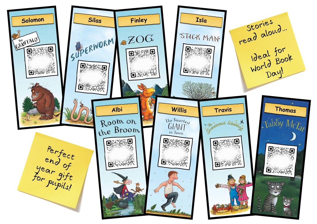 Julia Donaldson QR Code Bookmarks – Read Aloud Stories | World Book Day ...