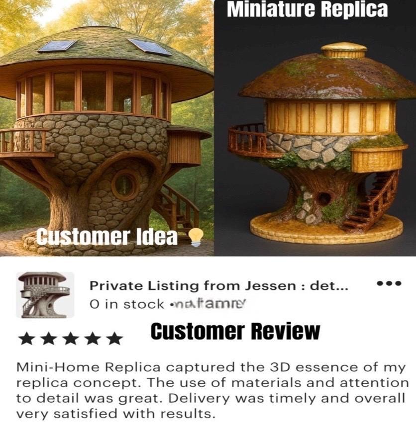 Custom 3D Miniature House Replica • Hand-painted From Your Photo ...