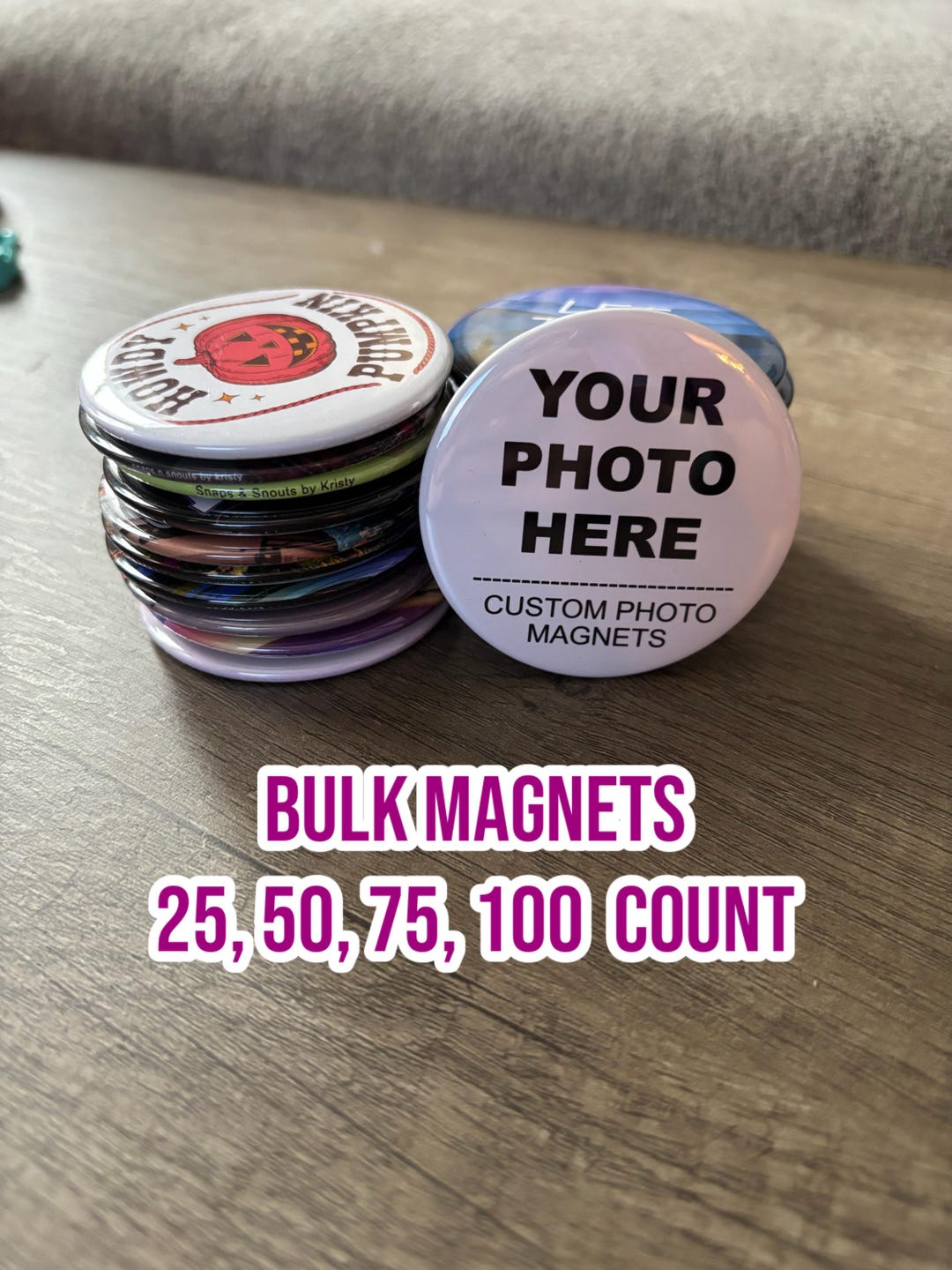 Bulk Custom 2.5 In. Round Photo Magnets, Personalized Picture Magnets ...