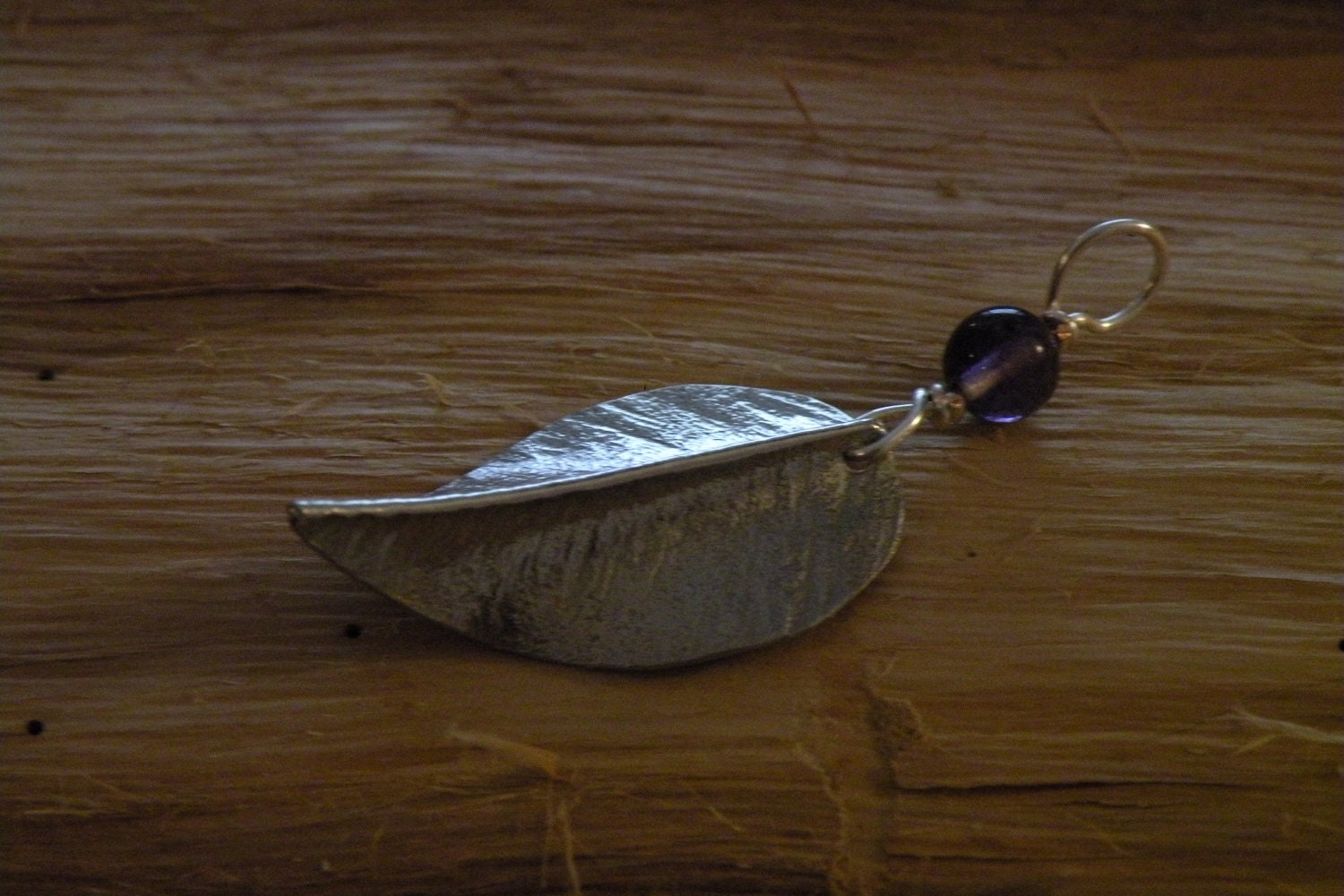 Nickel Leaf Pendant Beaded Fold Form L030 - Etsy