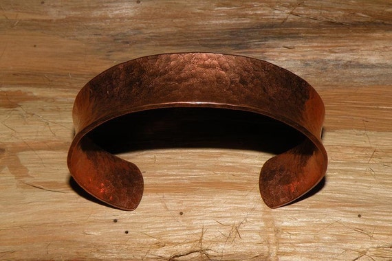 Rustic Hand Forged Copper Cuff Bracelet Textured Ball Peen | Etsy