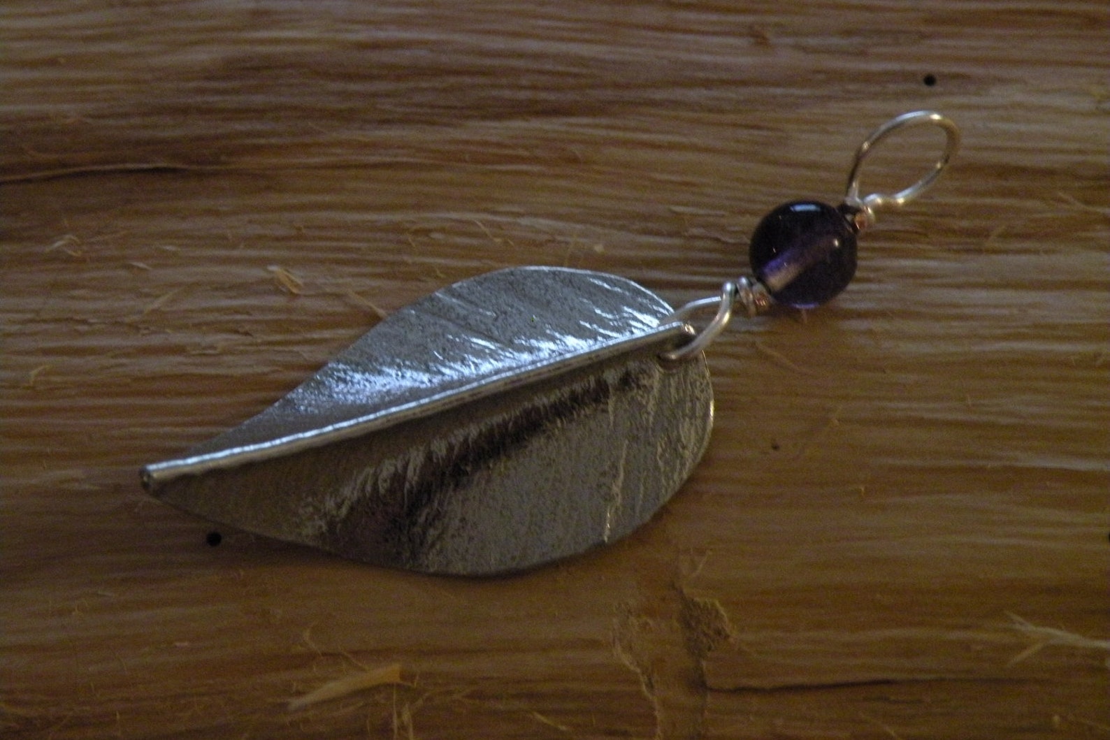 Nickel Leaf Pendant Beaded Fold Form L030 - Etsy