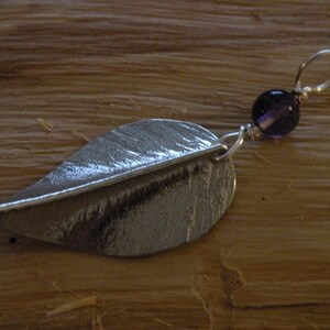 Nickel Leaf Pendant Beaded Fold Form L030 - Etsy