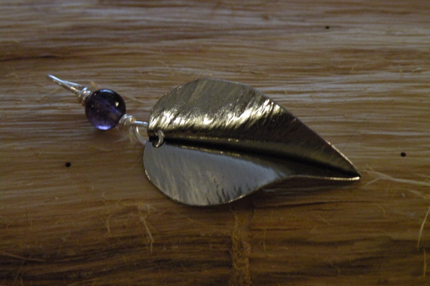 Nickel Leaf Pendant Beaded Fold Form L030 - Etsy