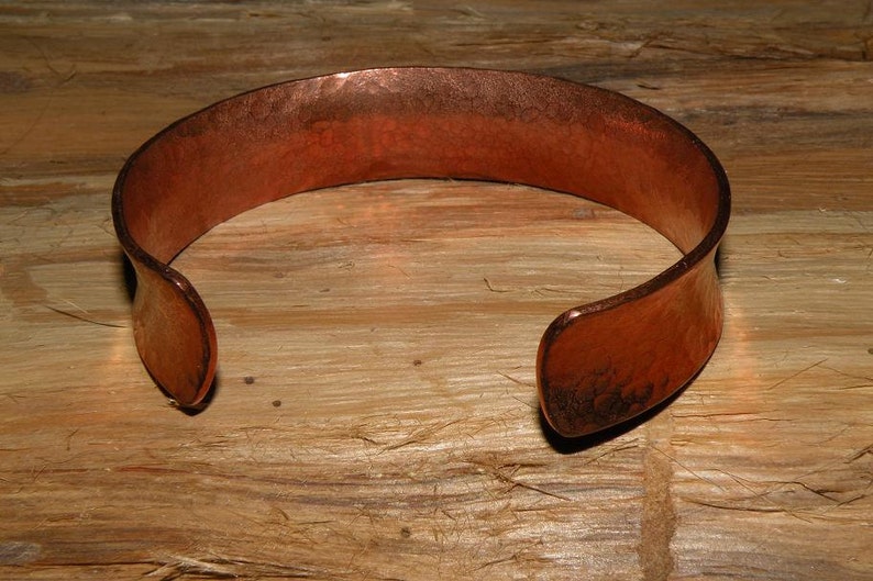 Rustic Hand Forged Copper Cuff Bracelet Textured Ball Peen - Etsy