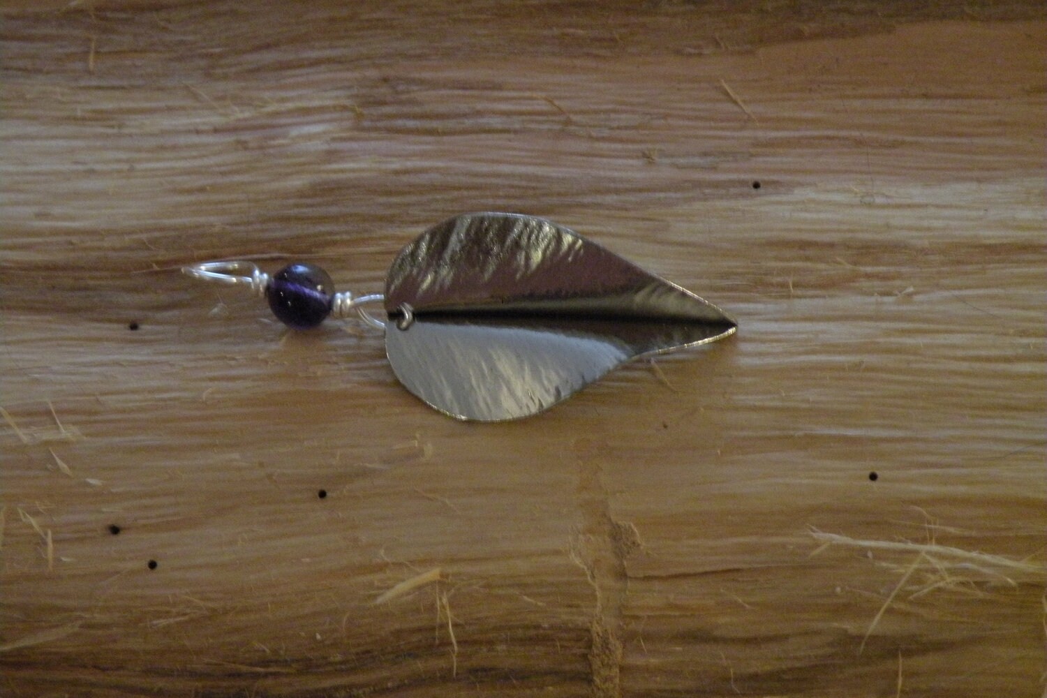 Nickel Leaf Pendant Beaded Fold Form L030 - Etsy