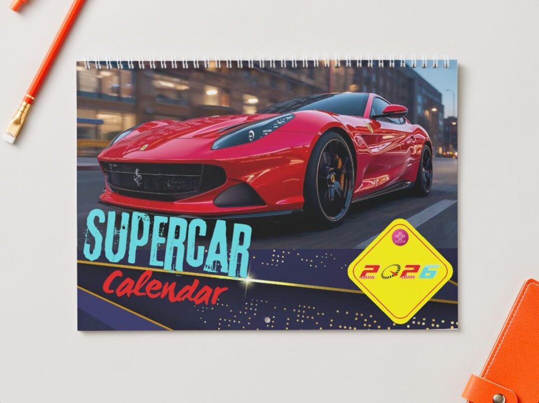 US Car Calendar 2026: Supercar Photos, Notes Space (PDF) - Etsy