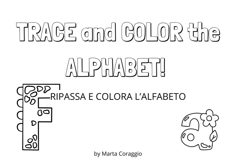 Traza y colorea el alfabeto (libro bilingüe) - Ripassa e colora le ...