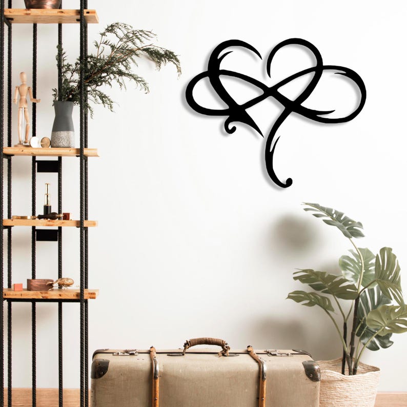 Infinity Heart Metal Wall Art: Minimalist Love Home Decor - Etsy