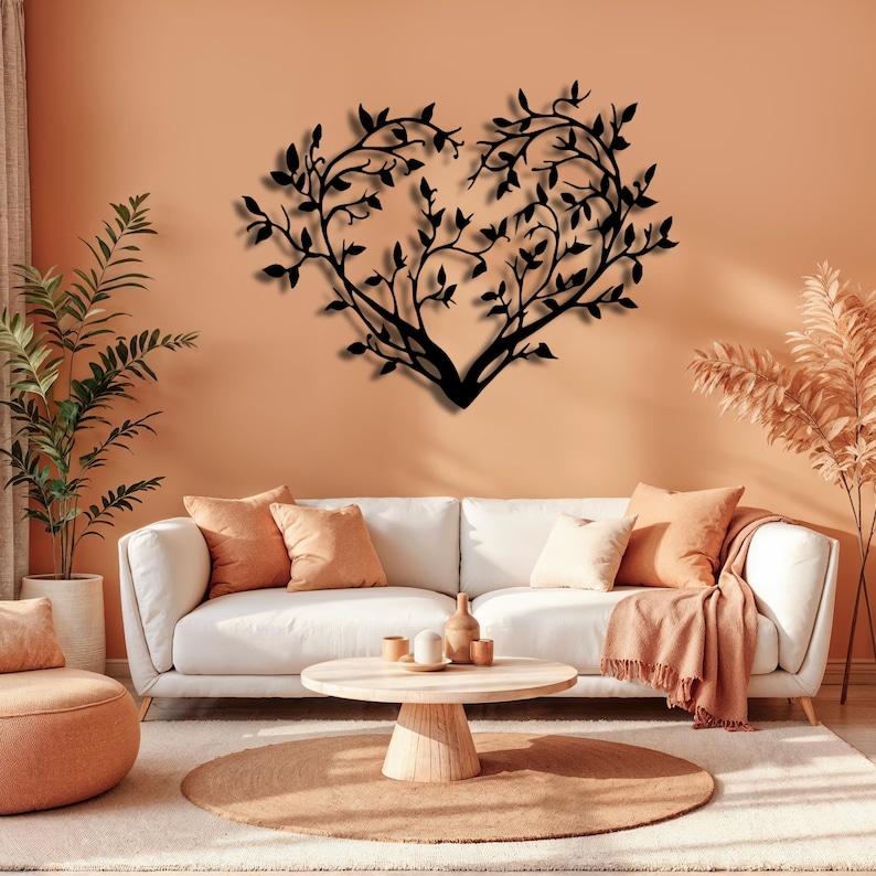 Heart Tree Branch Metal Wall Art: Romantic Home Decor - Etsy