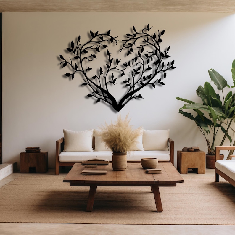 Heart Tree Branch Metal Wall Art: Romantic Home Decor - Etsy