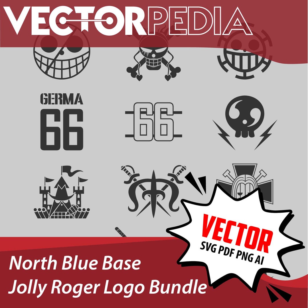 North Blue Pirates Vector Logo Bundle - Jolly Roger Emblem (digital ...