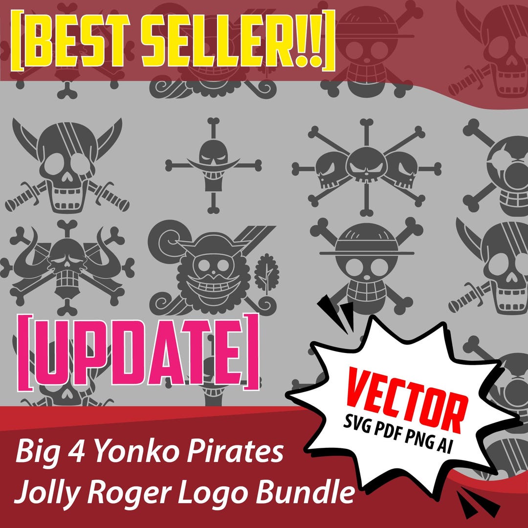 Yonko Pirates Logo Vector Bundle - One Piece Anime Emblem (digital ...