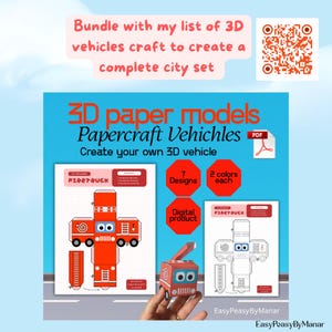 3D Paper City: Community Buildings Craft Kit (PDF Pattern) - Etsy