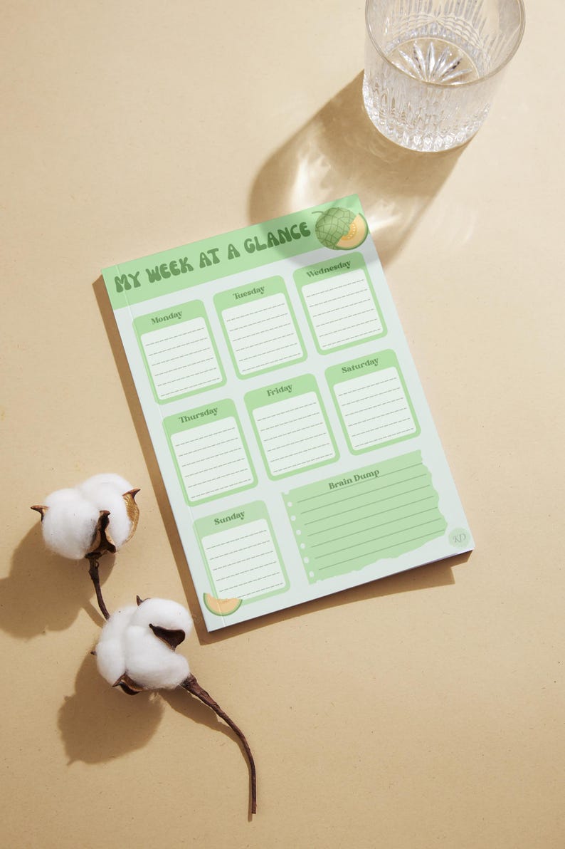 Weekly To-do List Printable | Melon Theme | A4 Digital Planner | Brain ...