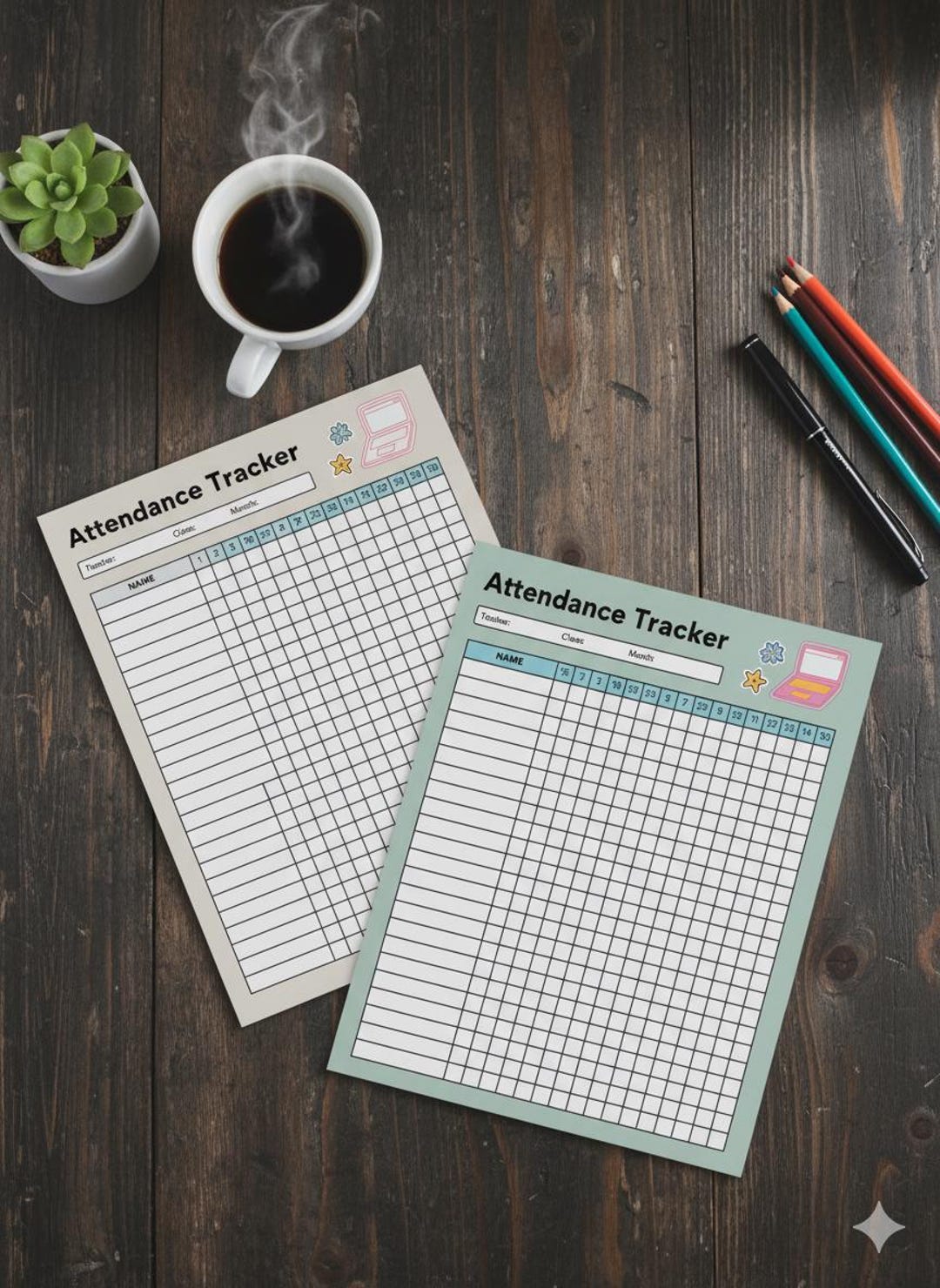 Attendance Tracker Printable | Attendance Sheet Template | Homeschool ...