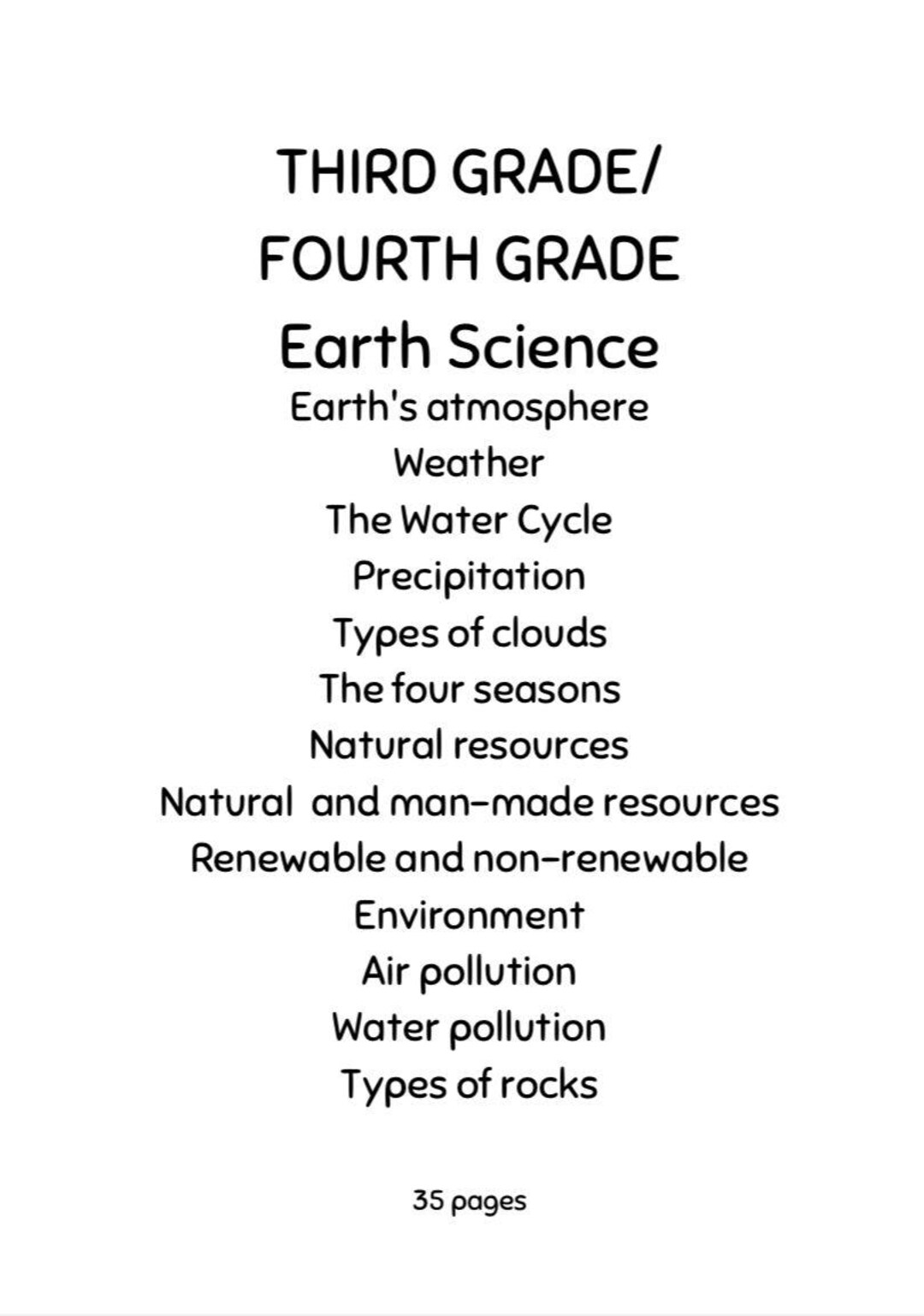Earth Science Worksheets for 3rd & 4th Grade | Printable Educational ...