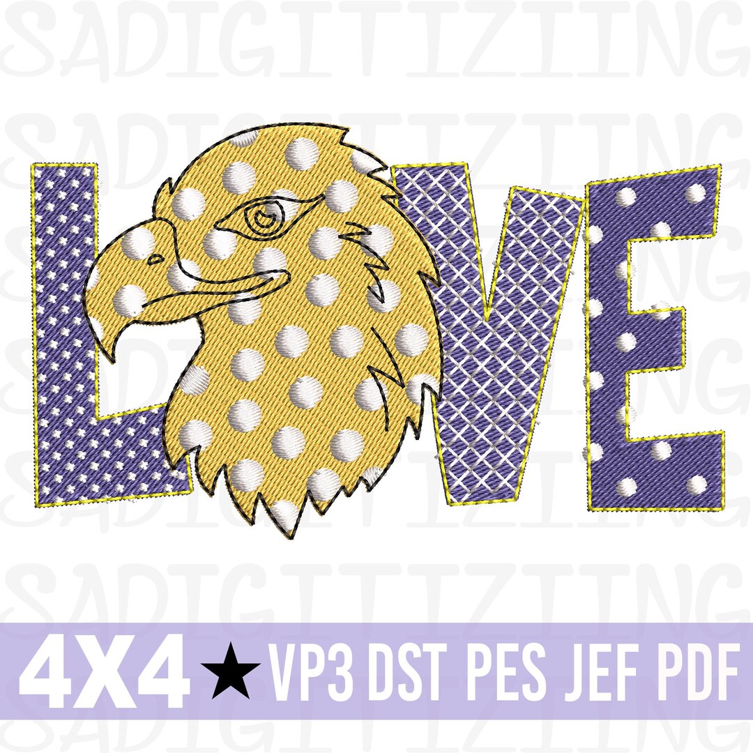 Love Eagle Applique Embroidery Design | Patriotic Machine File - Etsy